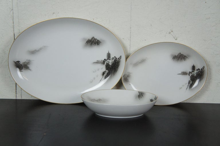 92 Pc Fukagawa Arita Pattern 903 China Set Japan Mid Century Pagoda ...