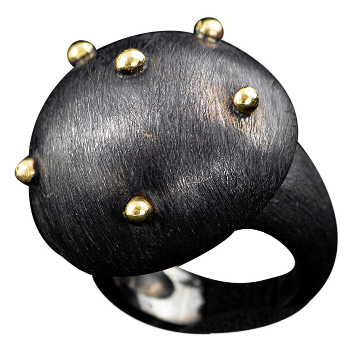 18 Kt White Gold Handmade Ring with Turquoises at 1stDibs