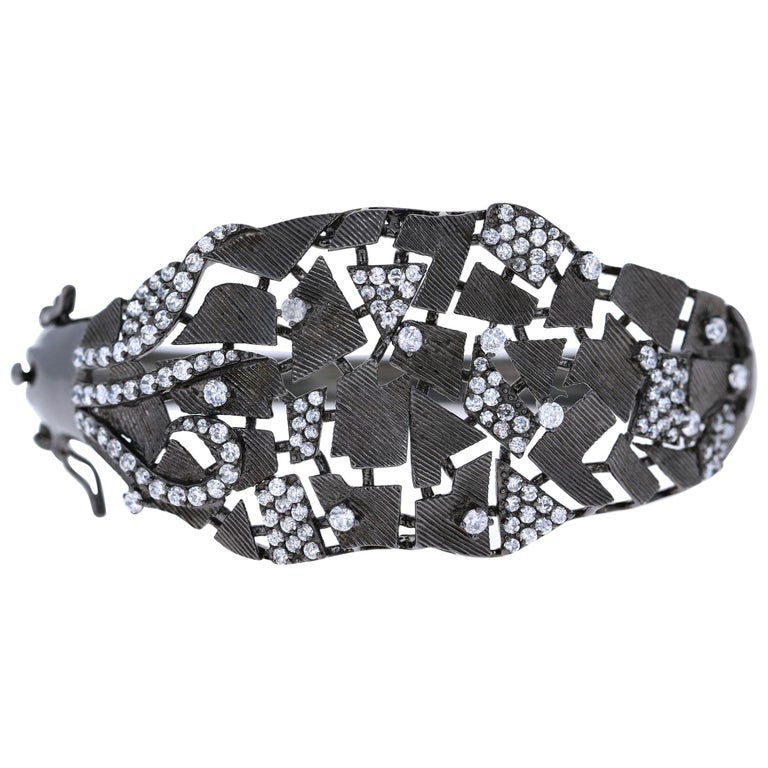 925 Silver Handmade Cuff Bangle For Sale at 1stDibs