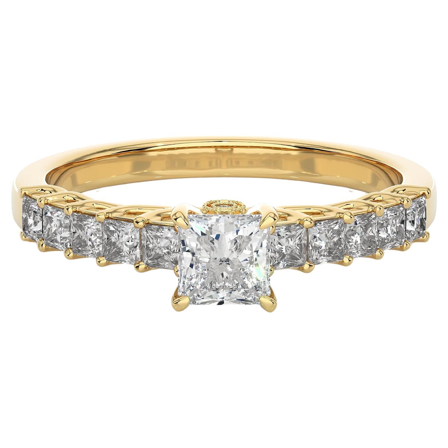 1.25 CT Moissanite Flower Engagement Ring Set 925 Sterling Silver Gift ...