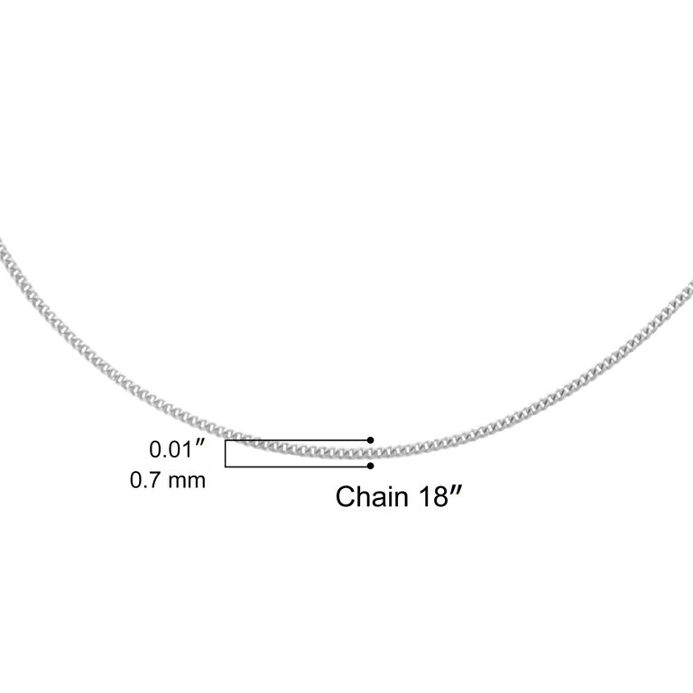 .925 Sterling Silver 0.7mm Slim and Dainty Unisex Curb Chain Necklace ...