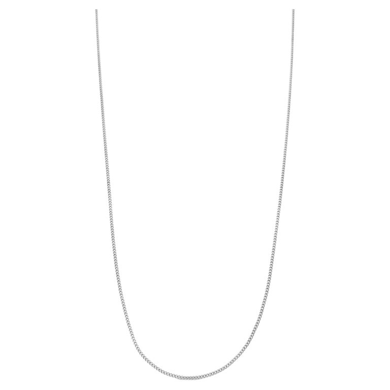 .925 Sterling Silver 0.7mm Slim and Dainty Unisex Curb Chain Necklace ...