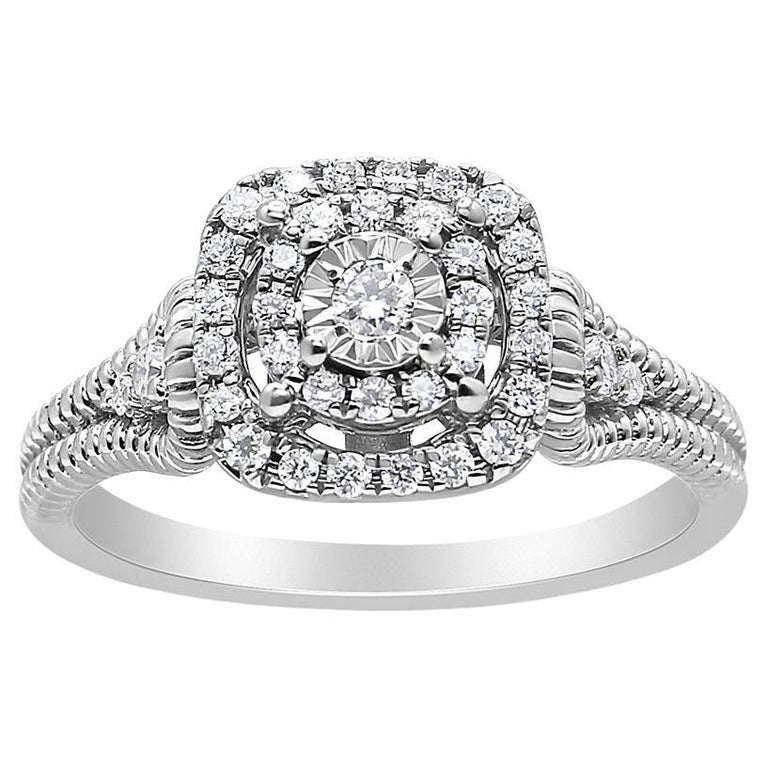 Customizable .925 Sterling Silver 1/3 Carat Miracle Set Round-Cut ...