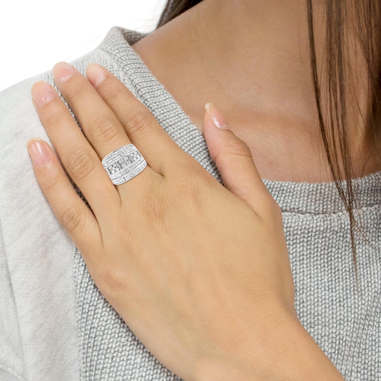 Customizable .925 Sterling Silver 2.0 Carat Diamond Multi-Row Tapered ...