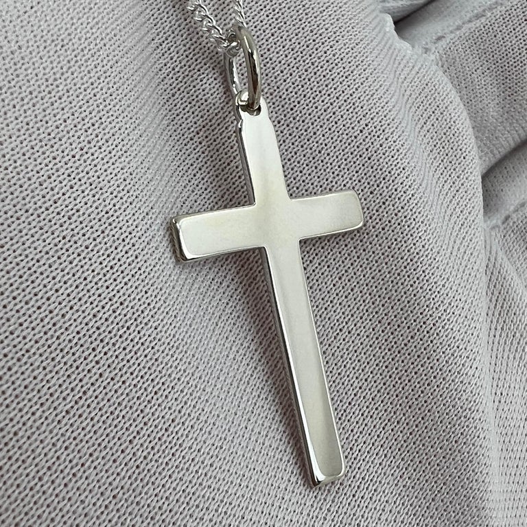 925 Sterling Silver Cross Pendant Curb Chain Pendant Necklace For Sale ...