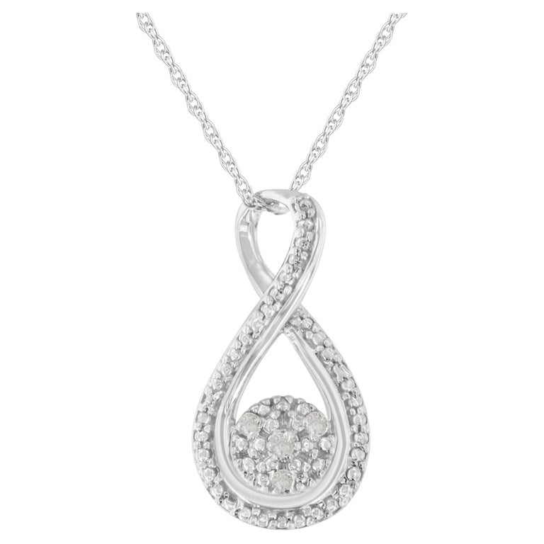 .925 Sterling Silver Diamond Accent Infinity Pendant Necklace For Sale ...