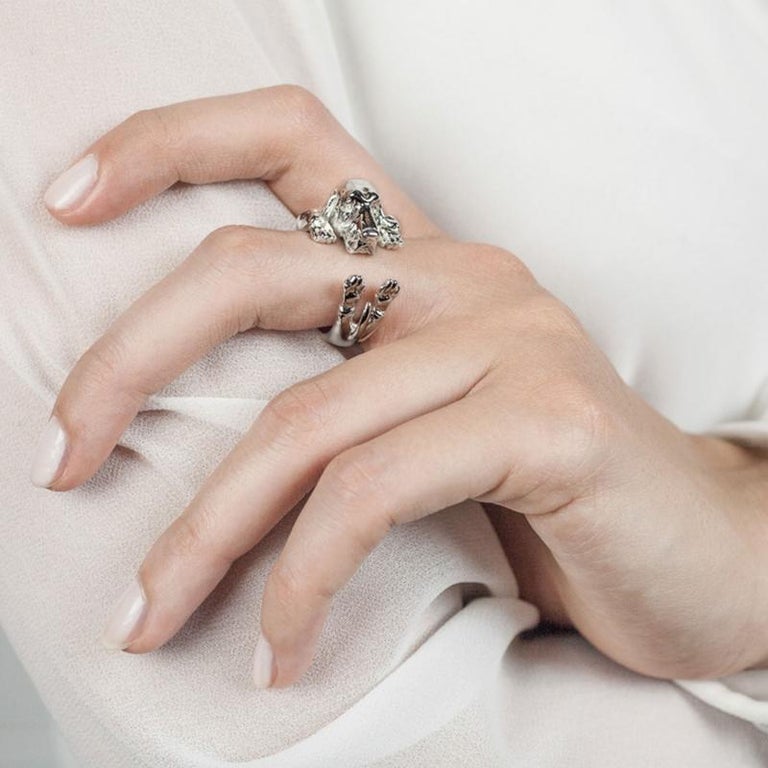 925 Sterling Silver Dog Puppy Animal Nature Basset Hound Statement Open ...