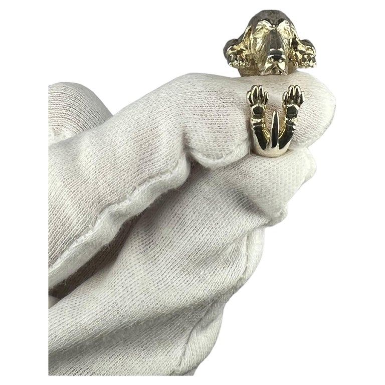 925 Sterling Silver Dog Puppy Animal Nature Basset Hound Statement Open ...