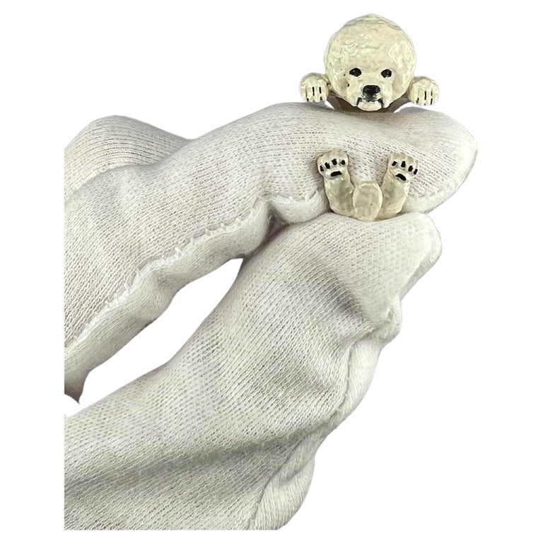 925 Sterling Silver Dog Puppy Animal Nature Bichon Frise Statement Open ...