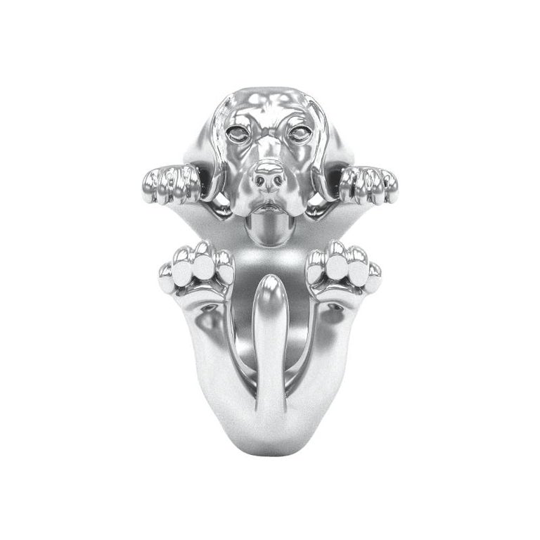 925 Sterling Silver Dog Puppy Animal Nature Cute Beagle Statement Open ...