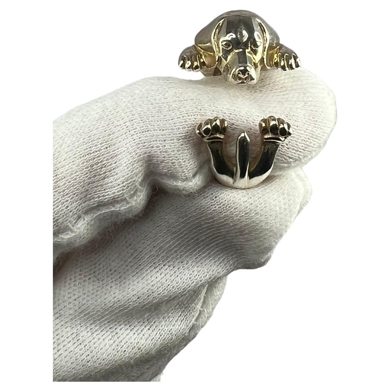 925 Sterling Silver Dog Puppy Animal Nature Cute Beagle Statement Open ...