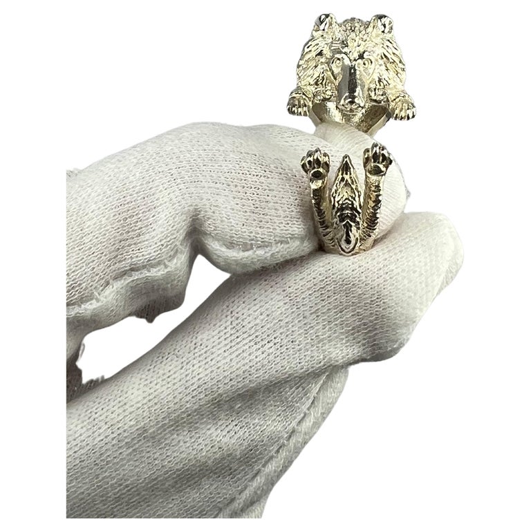 925 Sterling Silver Dog Puppy Animal Nature Cute Collie Statement Hug ...