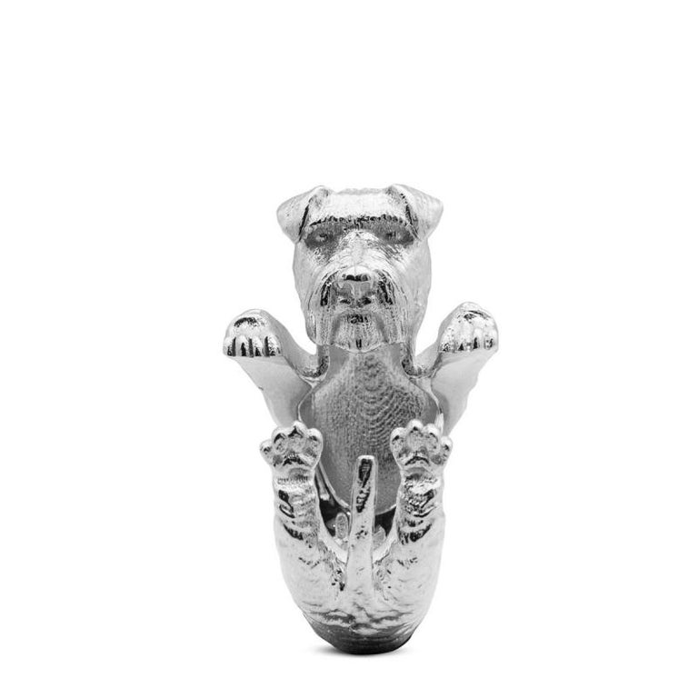 925 Sterling Silver Dog Puppy Animal Nature Cute Schnauzer Statement ...