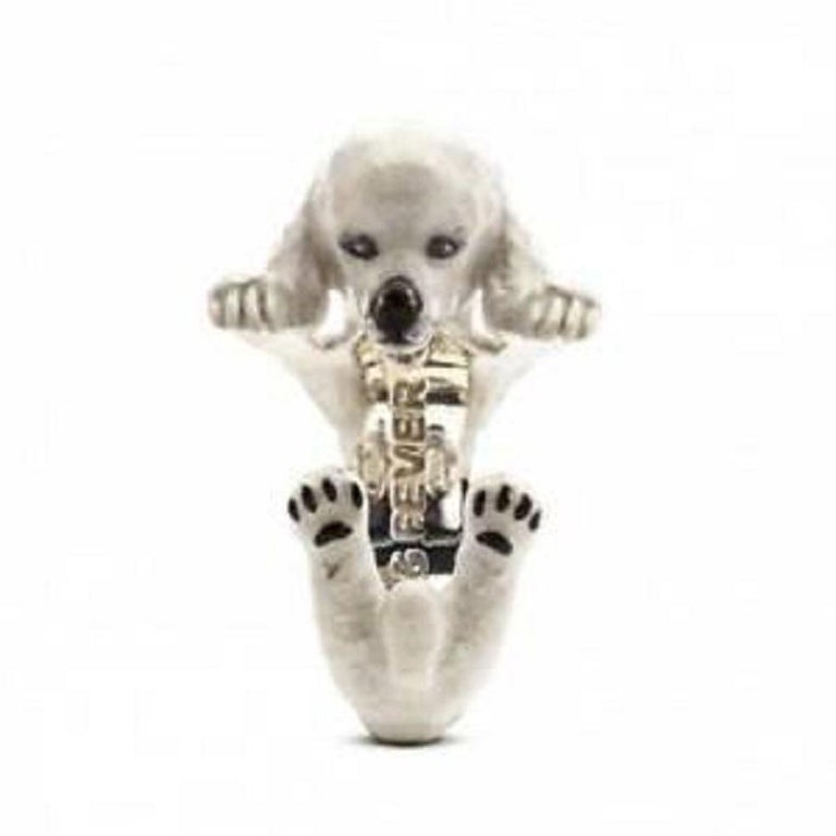 925 Sterling Silver Dog Puppy Animal Nature Cute White Poodle Statement ...