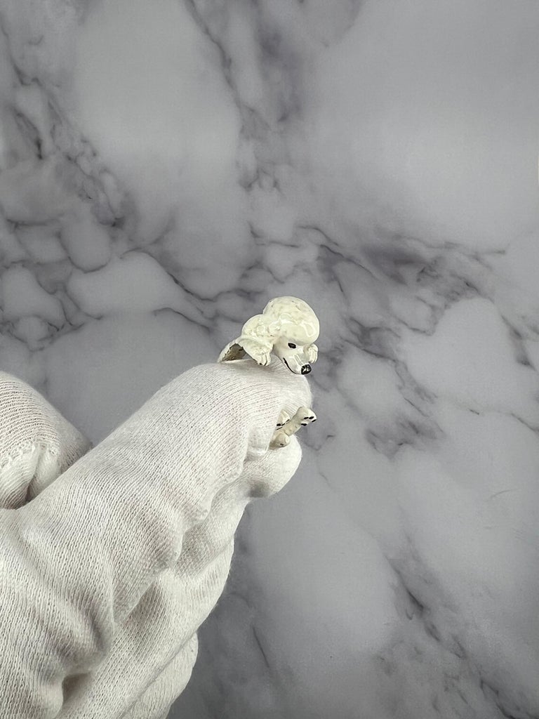 925 Sterling Silver Dog Puppy Animal Nature Cute White Poodle Statement ...