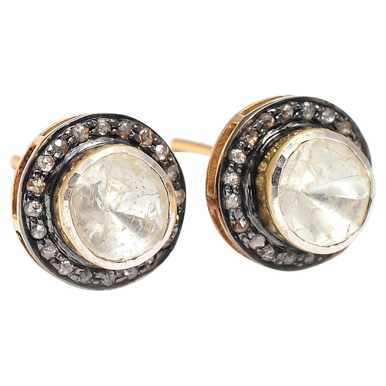 925 Sterling Silver PUSH BACK Earrings with 0.85 carat Diamond For Sale ...