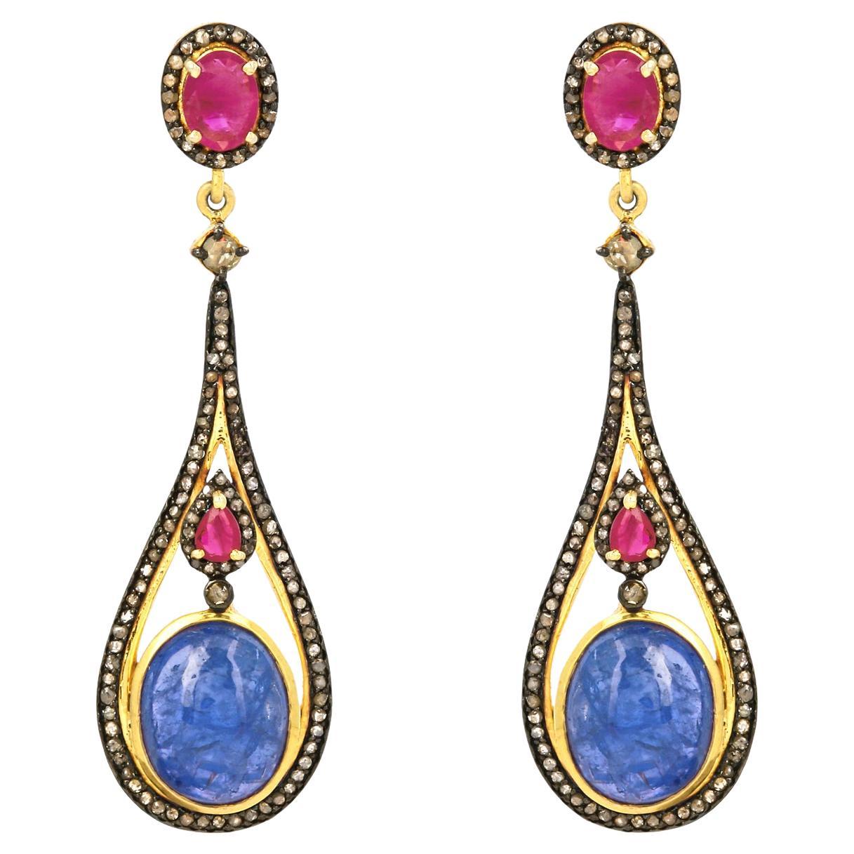 925 Sterling Silver Push Back Earrings with 16.01 Carat Emerald For ...