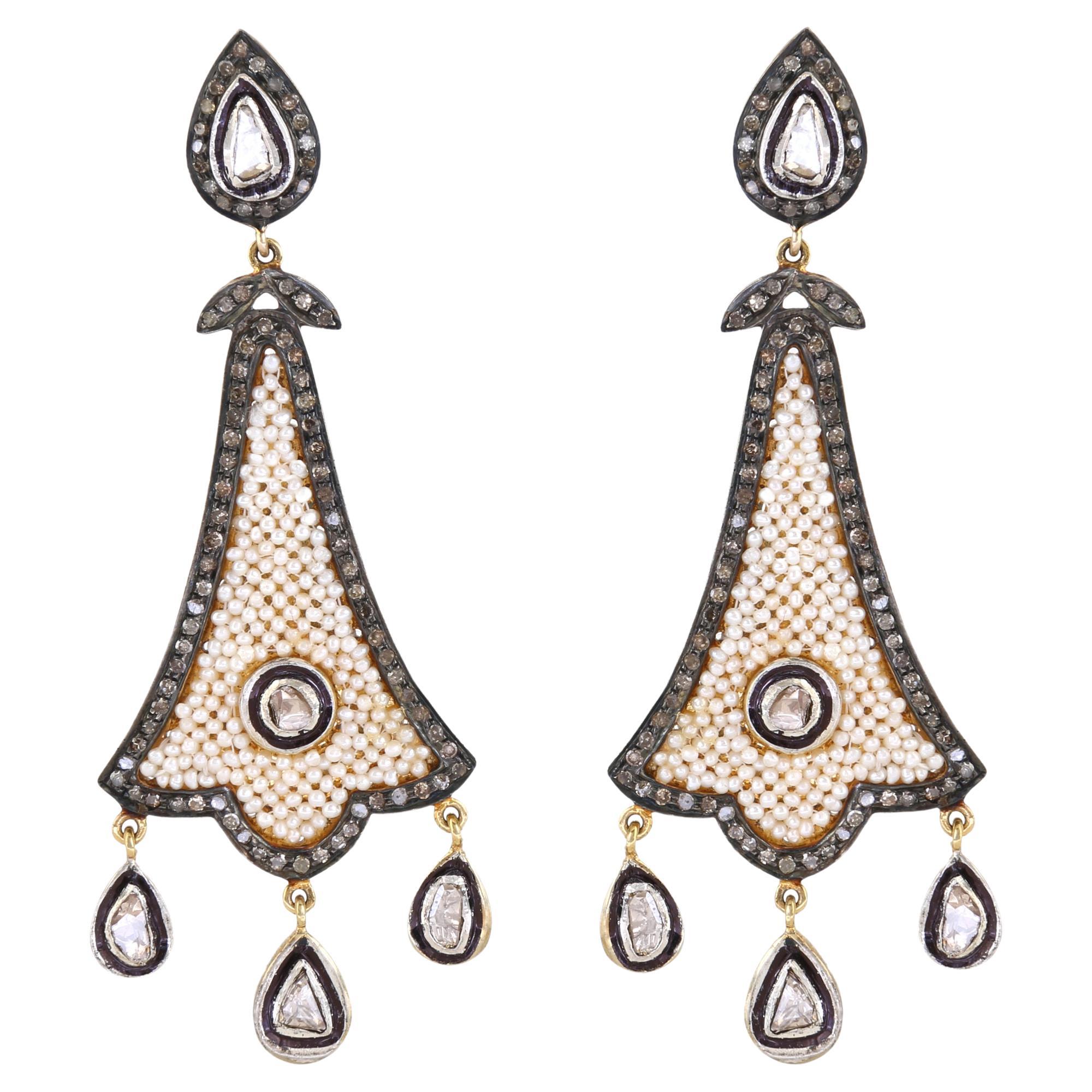 925 Sterling Silver PUSH BACK Earrings with 10.75 carat PEARL For Sale ...