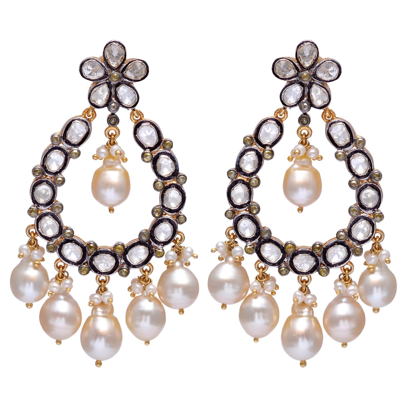 925 Sterling Silver Push Back Earrings with 65.36 Carat Pearl For Sale ...