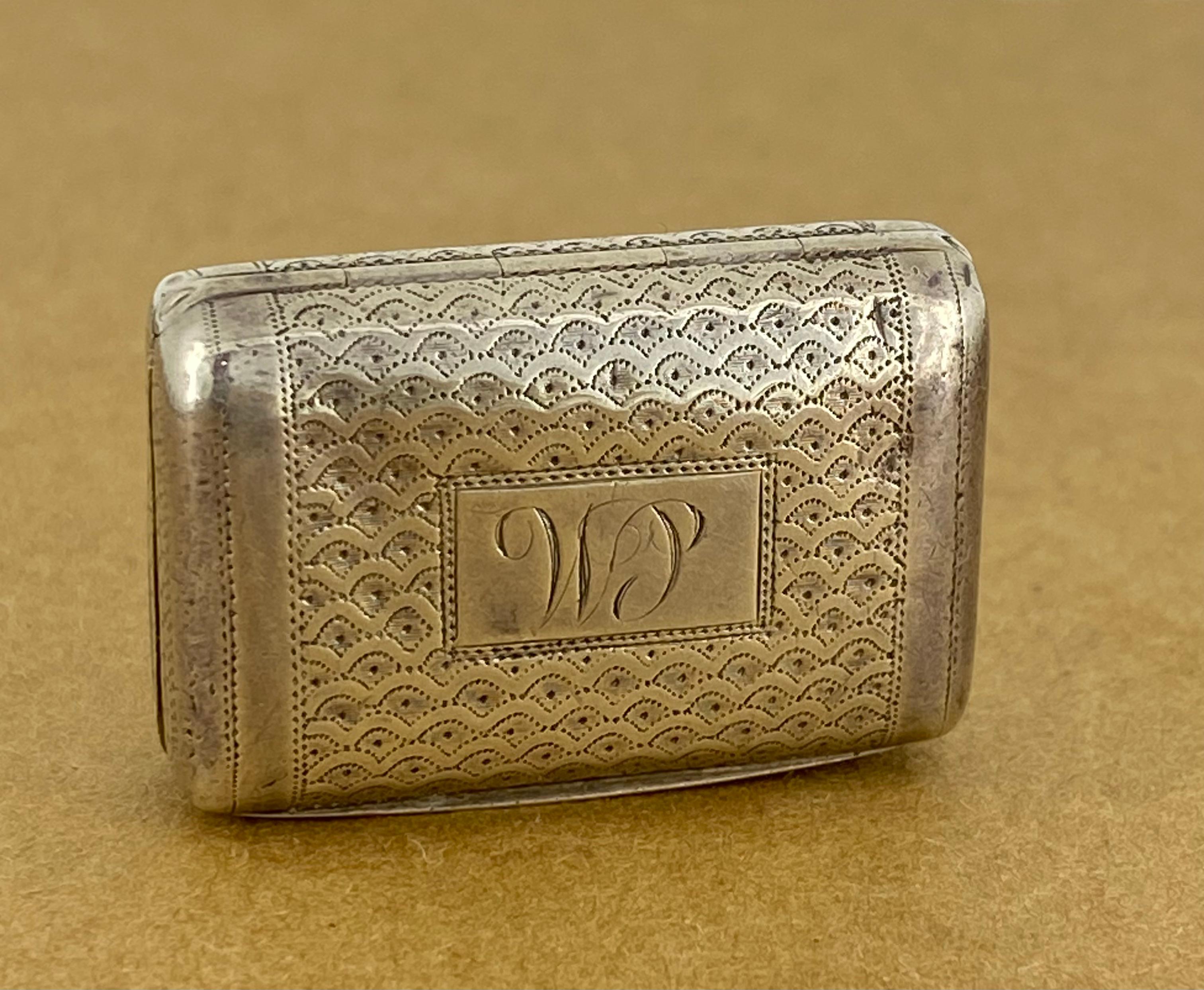 925 Sterling Silver/Silver Gilt Birmingham c1816 English Vinaigrette ...