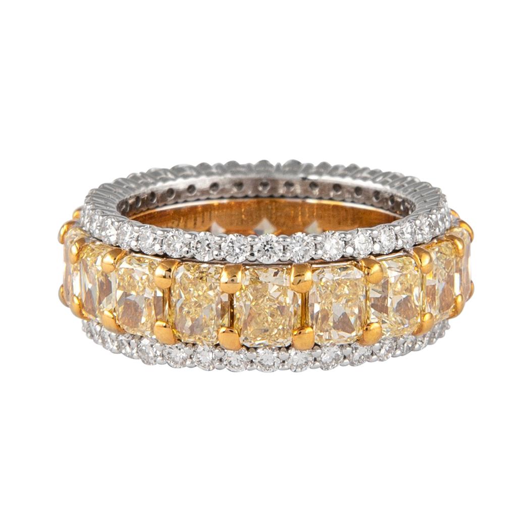 Spark Creations 18 Karat Diamond and Emerald Stacking Band at 1stDibs