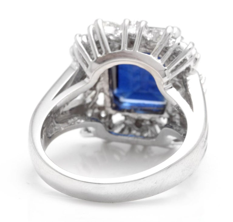9.30 Carat Exquisite Natural Blue Sapphire and Diamond 14 Karat Solid ...