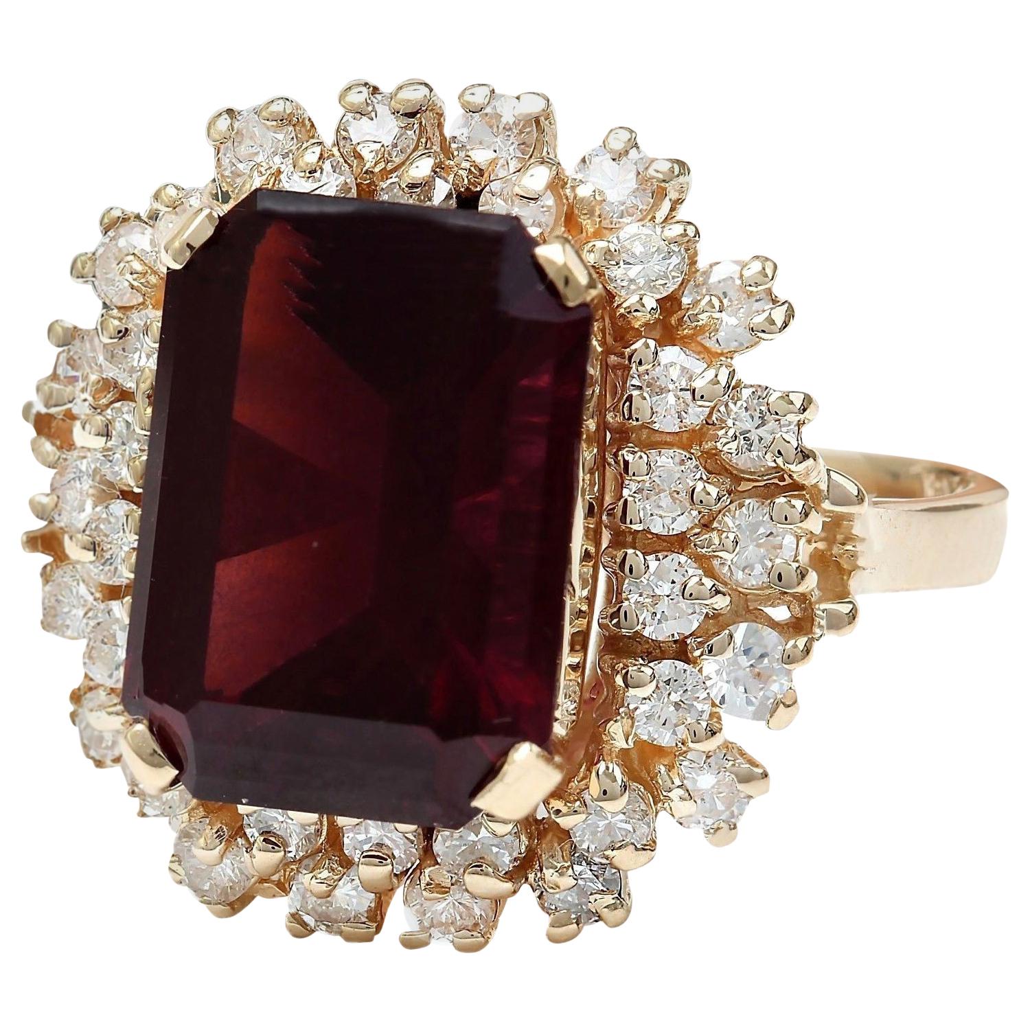 9.35 Carat Natural Tourmaline 18 Karat Solid Rose Gold Diamond Ring For ...