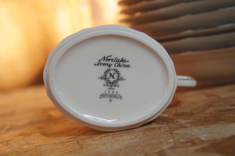 94 Pc Vintage Noritake Rothschild Ivory Floral China Dinner Tea Serving ...