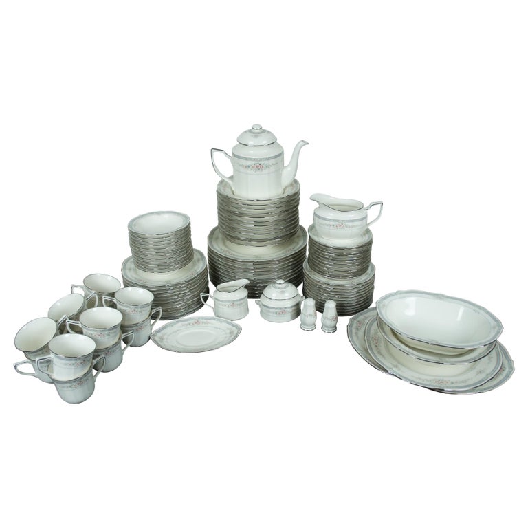 94 Pc Vintage Noritake Rothschild Ivory Floral China Dinner Tea Serving ...