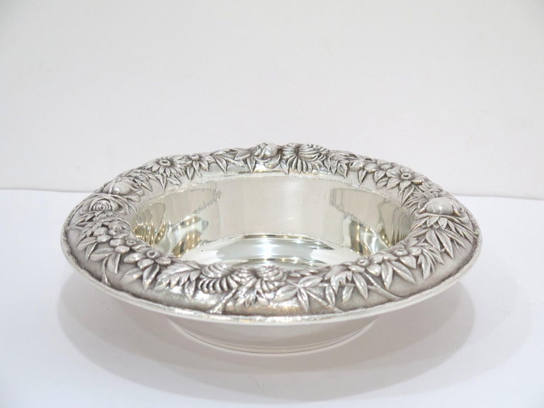 Sterling Silver S. Kirk and Son Vintage Floral Repousse Serving Bowl ...