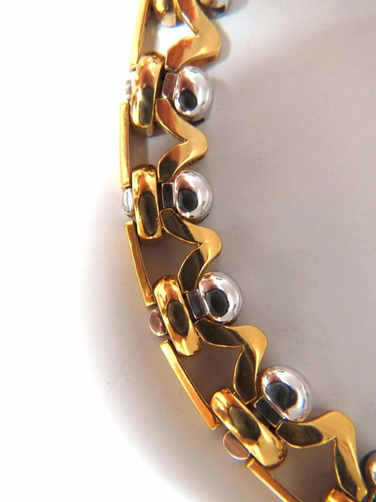 9.50 Carat Natural Ruby Diamonds Link Necklace 18 Karat Crown Deco ...