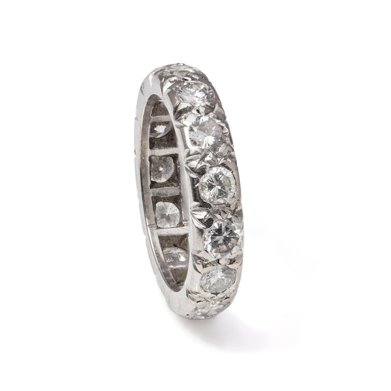 950 Platinum Full Eternity Ladies 3.00 Cts. Brilliant Diamond Ring at ...