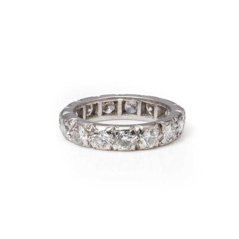 950 Platinum Full Eternity Ladies 3.00 Cts. Brilliant Diamond Ring at ...