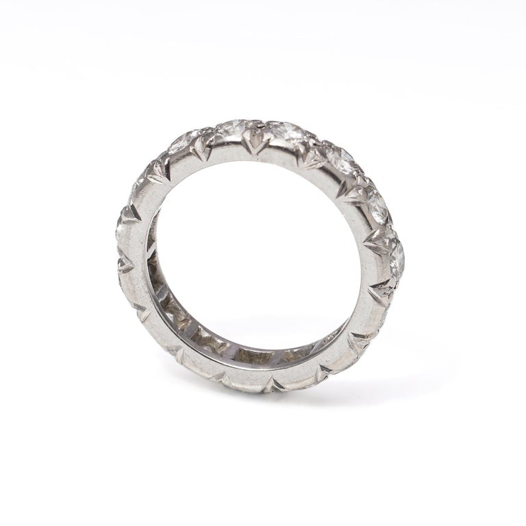 950 Platinum Full Eternity Ladies 3.00 Cts. Brilliant Diamond Ring at ...
