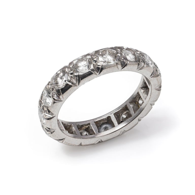 950 Platinum Full Eternity Ladies 3.00 Cts. Brilliant Diamond Ring at ...