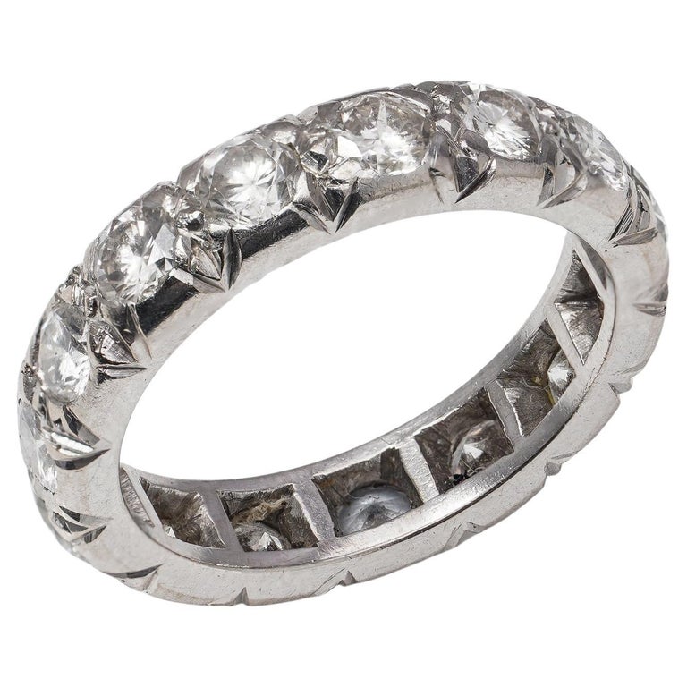 950 Platinum Full Eternity Ladies 3.00 Cts. Brilliant Diamond Ring at ...