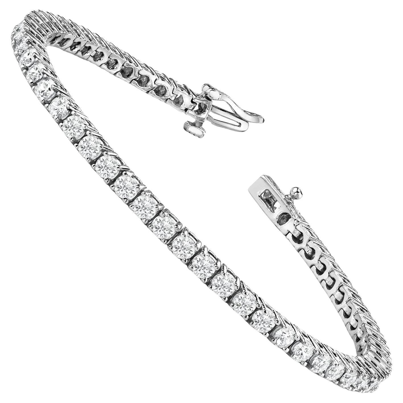 $1 No Reserve! - 9.78ct Natural Sapphire Tennis Riviera, 14k White Gold Bracelet at 1stDibs