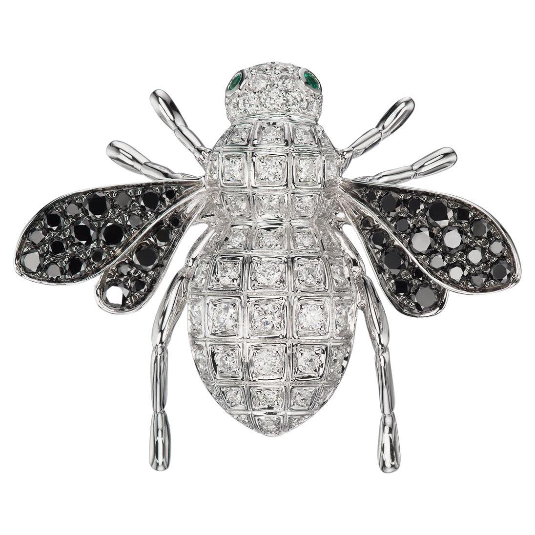 Diamonds Gold Bee Brooch, Made in Italy For Sale at 1stDibs