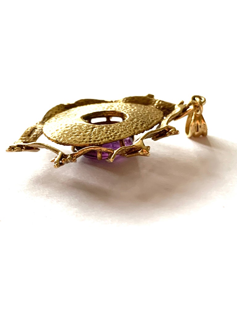 9ct 375 Brutalist Design Pendant 1972 For Sale at 1stDibs