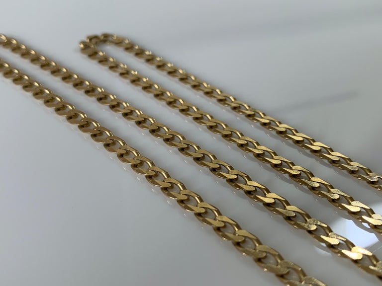 9ct 375 Gold Curb Chain For Sale at 1stDibs