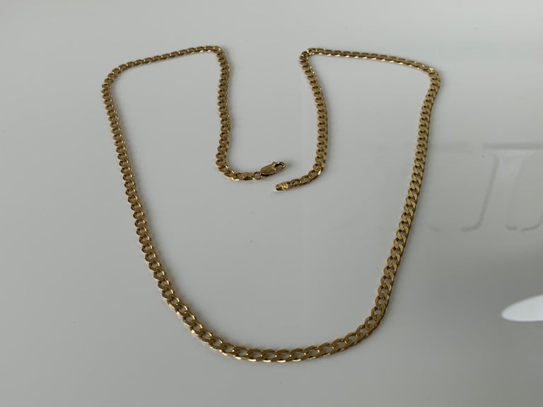 9ct 375 Gold Curb Chain For Sale at 1stDibs