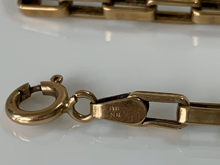 9ct 375 Gold Rectangular Link Chain For Sale at 1stDibs