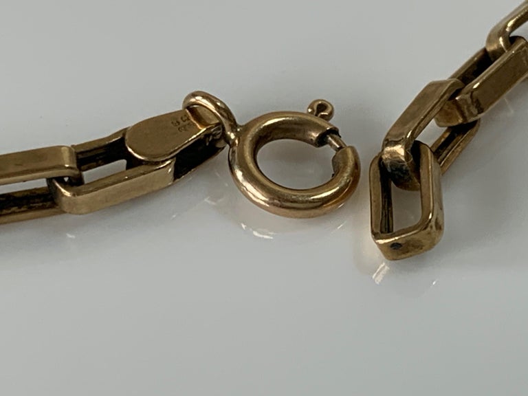 9ct 375 Gold Rectangular Link Chain For Sale at 1stDibs