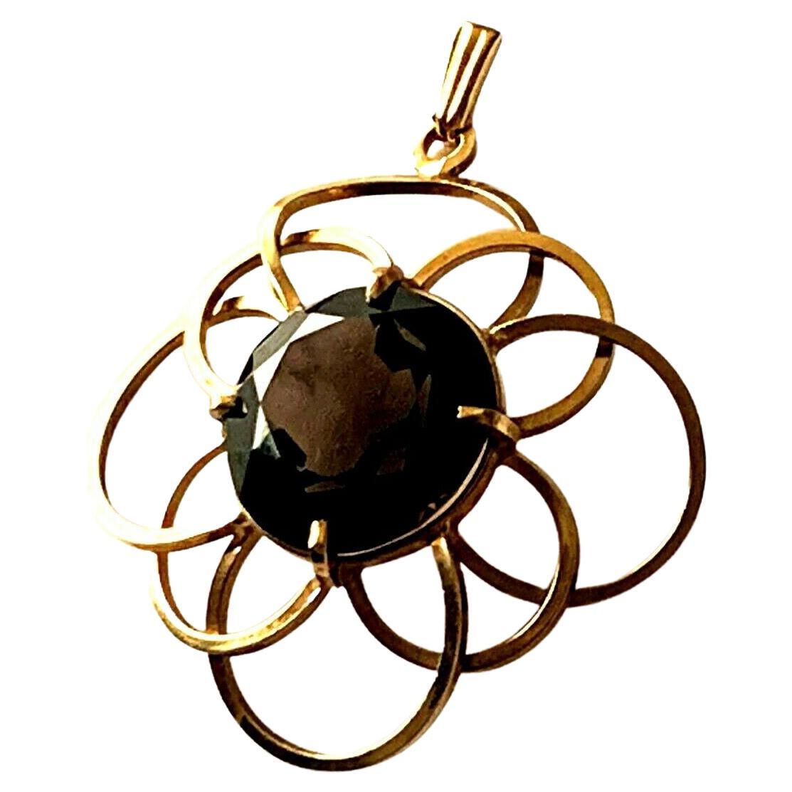 1970s Gold Statement Pendant by Tishman and Lipp Inc., NYC For Sale at ...