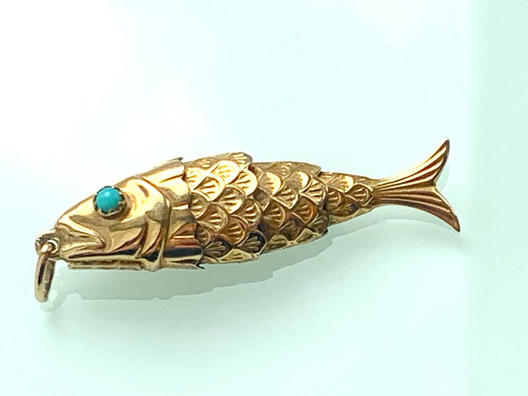 9ct Gold Articulated Fish by Italian Goldsmith UnoAErre at 1stDibs