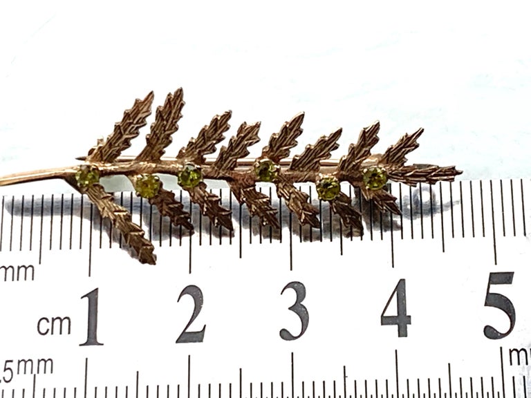 9ct Gold Fern Brooch For Sale at 1stDibs