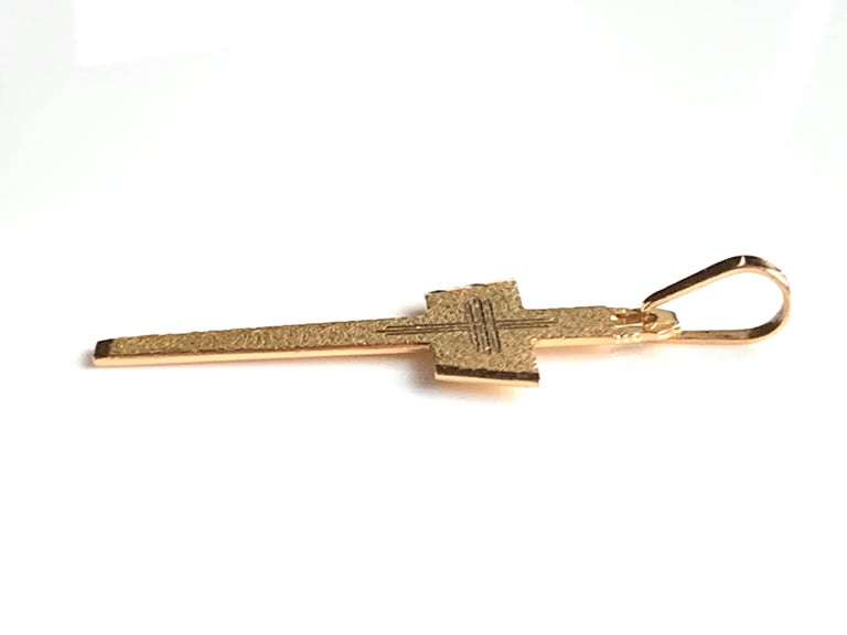9ct Gold Modernist Design Cross For Sale at 1stDibs