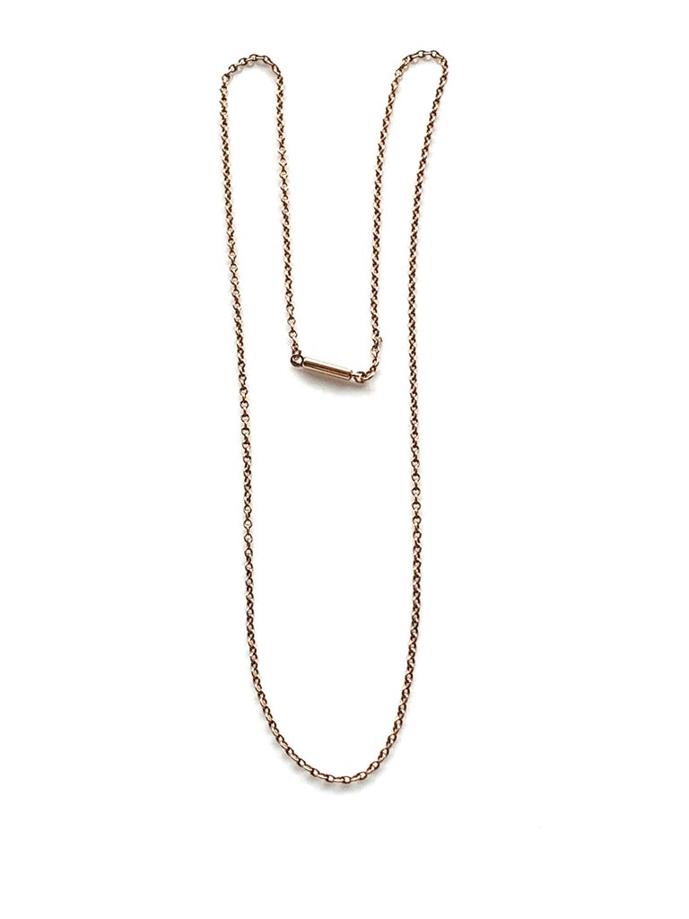 9ct Gold Rose Antique Barrel Clasp Chain For Sale at 1stDibs
