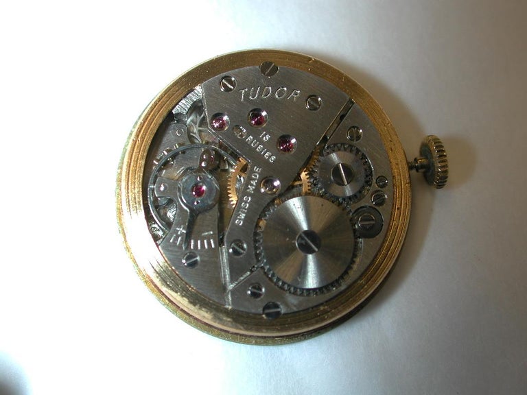9 Carat Gold Tudor Watch with 15 Ruby Tudor Movement and Dennison Case ...