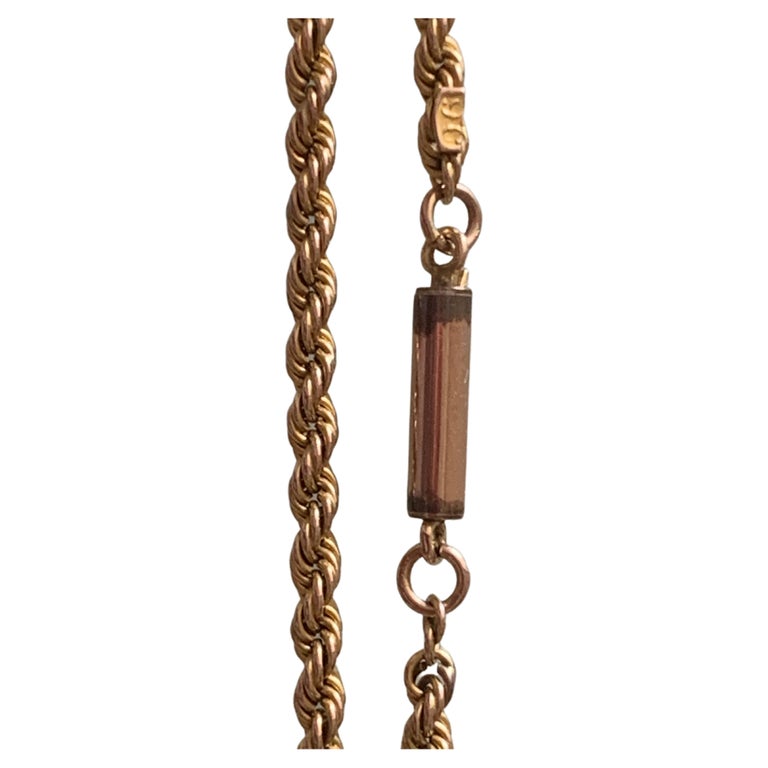 9ct Gold Victorian Rope 16.4" Chain For Sale at 1stDibs
